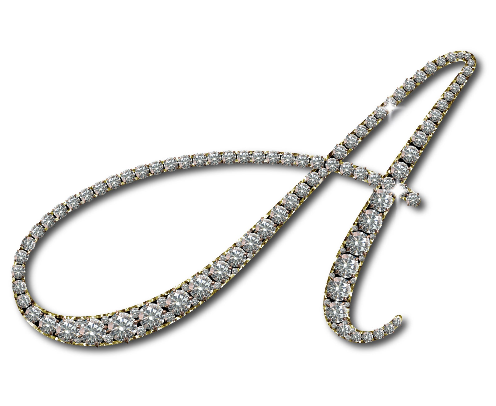 Glam Diamond Clipart Letters PNG Complete Alphanumeric Set Elegant ...