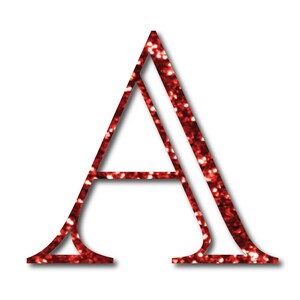 Red Glitter Clipart Letters PNG Digital Download Complete Alphanumeric ...