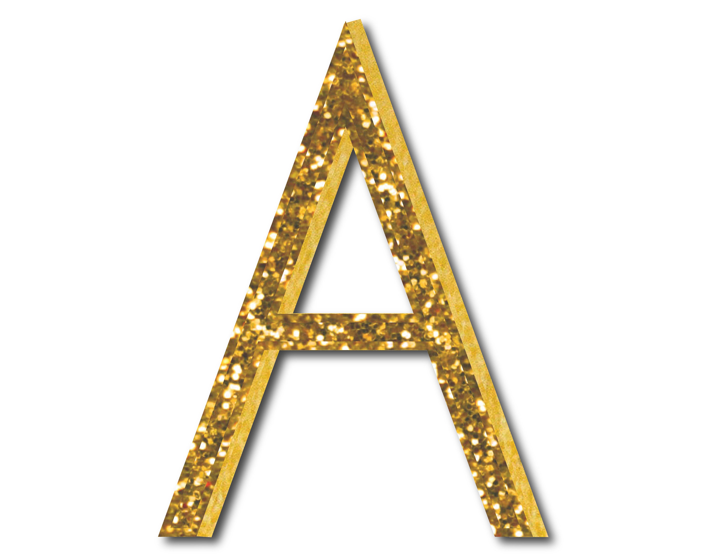 Gold Glitter Gold Trim Clipart Letters PNG Digital Download Complete ...