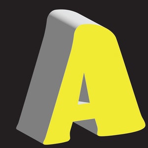 Yellow 3D Clipart Block Letters PNG Digital Download Complete ...