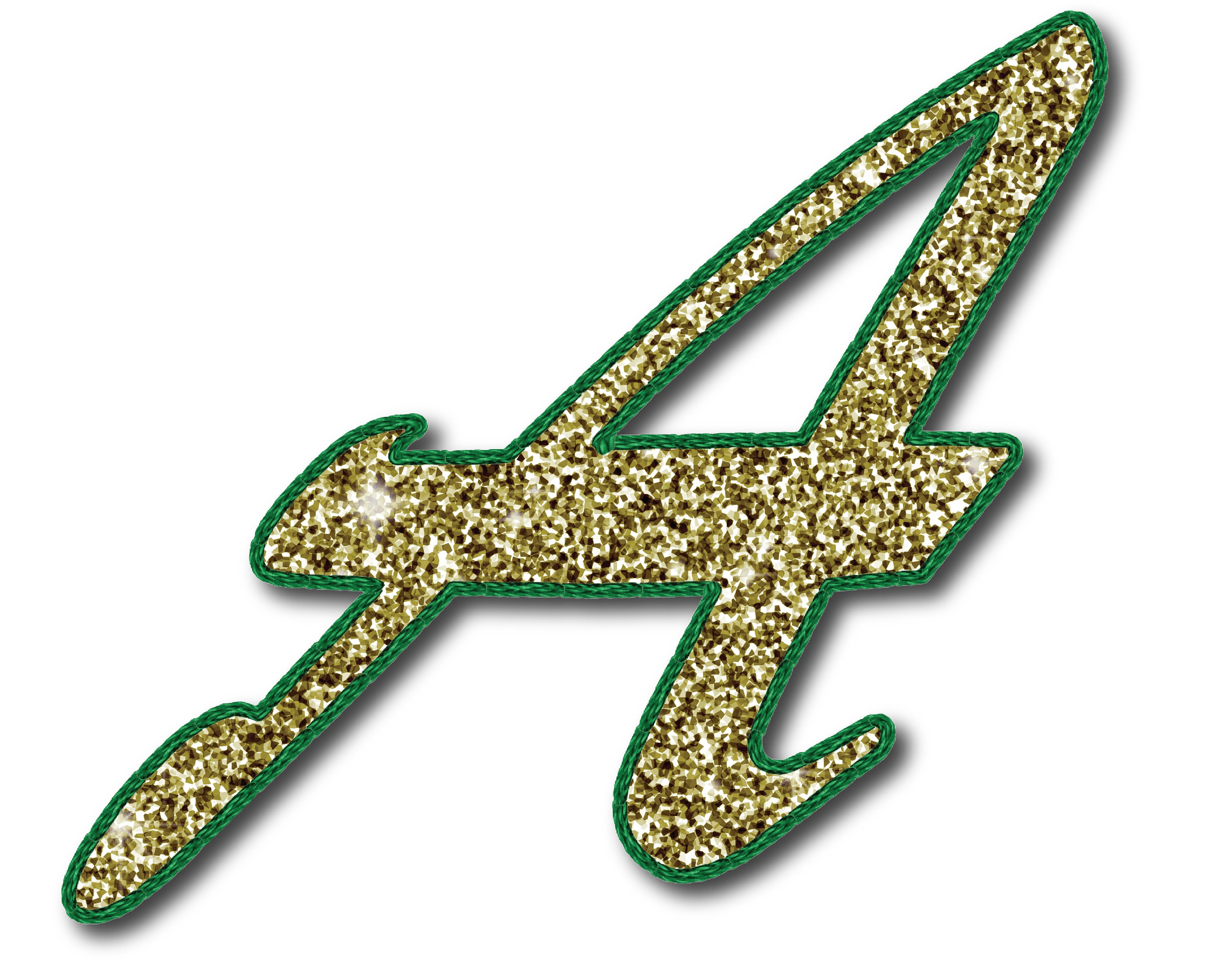Gold Glitter Clipart Letters Green Embroidered Edge PNG Complete ...