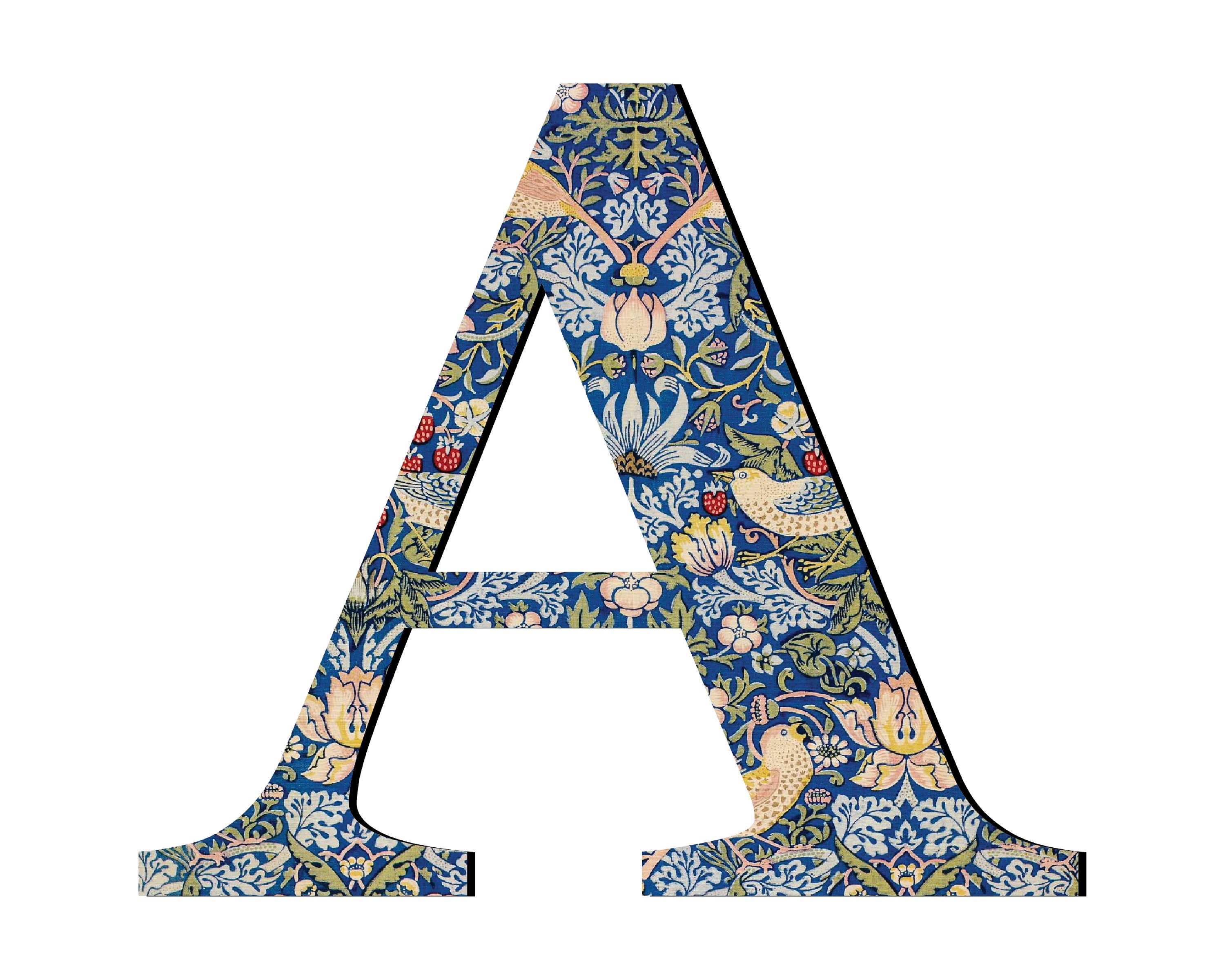 Antique Bird Pattern Clipart Letters PNG Digital Download Complete ...