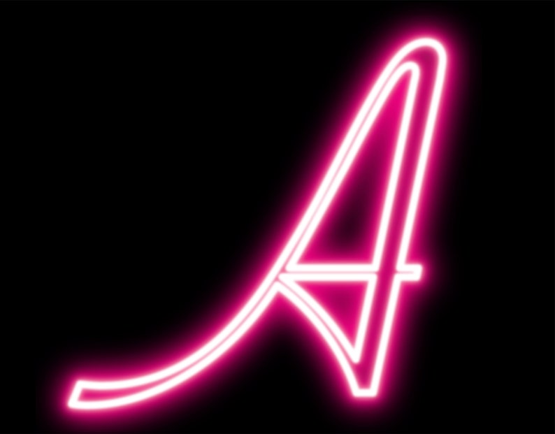 Glowing Pink Neon Sign Clipart Letters PNG Digital Download Complete ...
