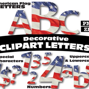 American Flag Clipart Letters PNG Digital Download Complete ...