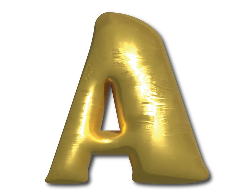 Gold Bubble Clipart Letters PNG Digital Download Complete Alphanumeric ...