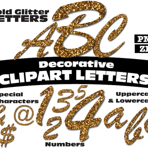 Gold Glitter Letters - Etsy