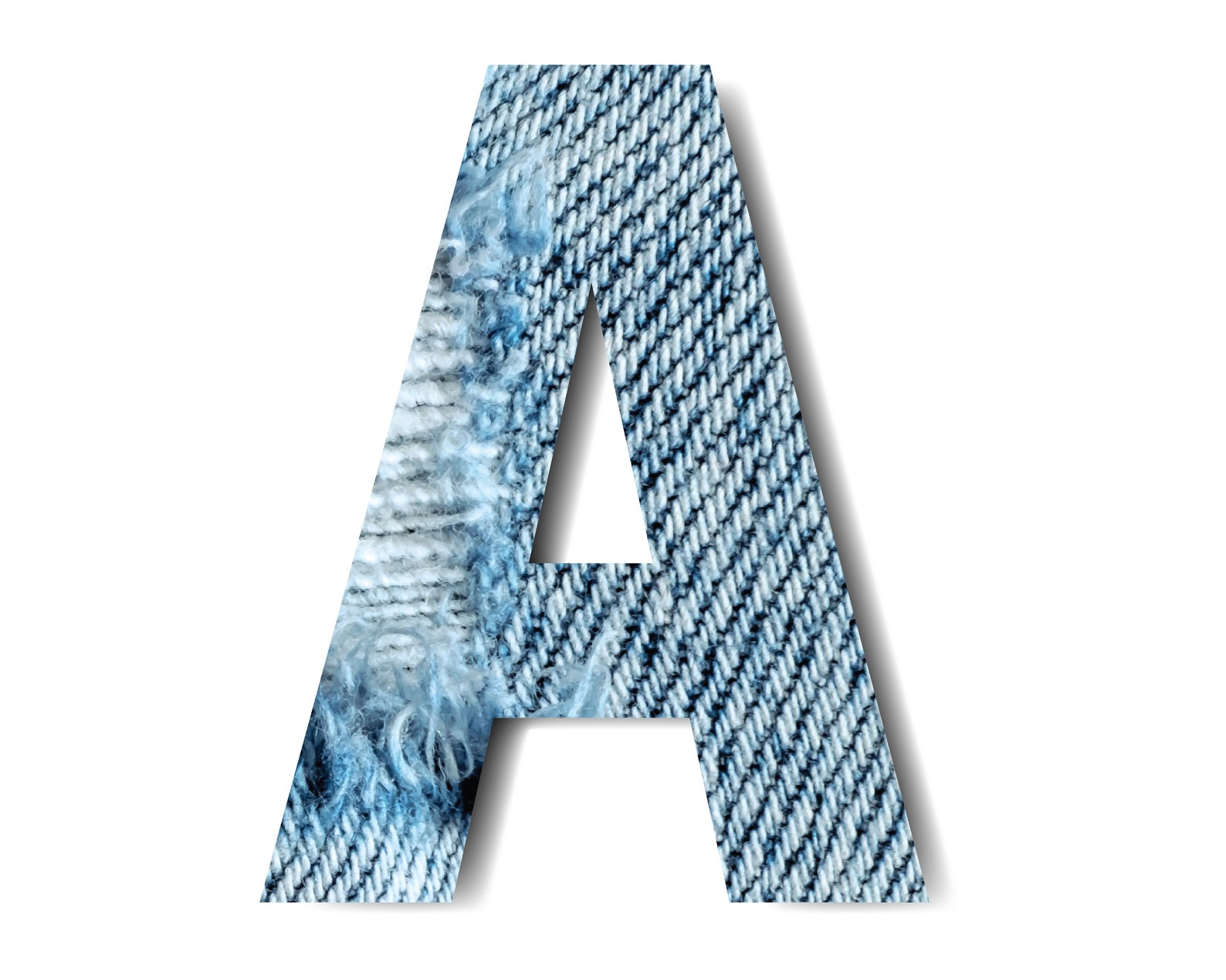 Denim Clipart Letters PNG Digital Download Complete Alphanumeric Set ...
