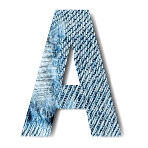 Denim Clipart Letters PNG Digital Download Complete Alphanumeric Set ...