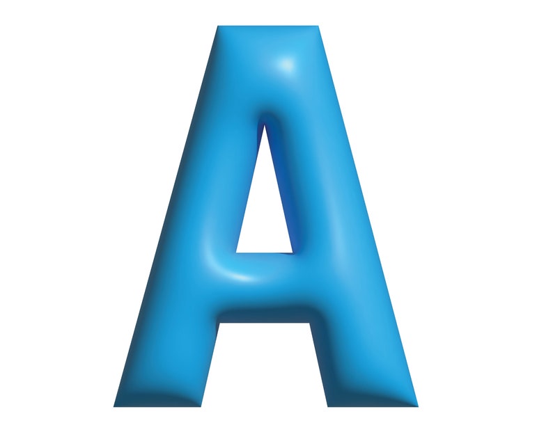 Cyan Bubble Clipart Letters PNG Digital Download Complete Alphanumeric ...