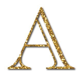 Gold Glitter Clipart Letters PNG Digital Download Complete Alphanumeric ...