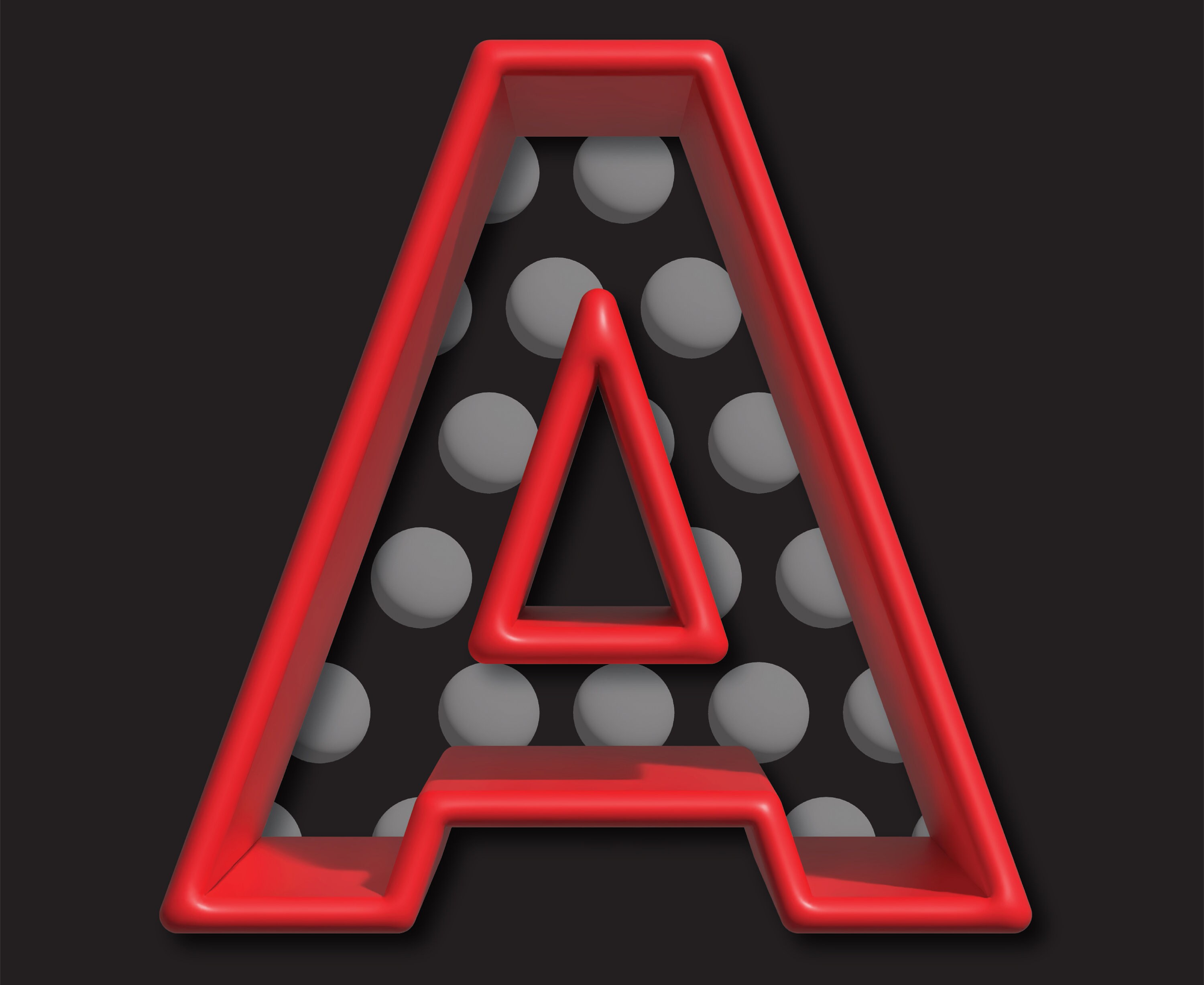 Red 3D Clipart Letters Clear Dot Fill PNG Digital Download Complete ...
