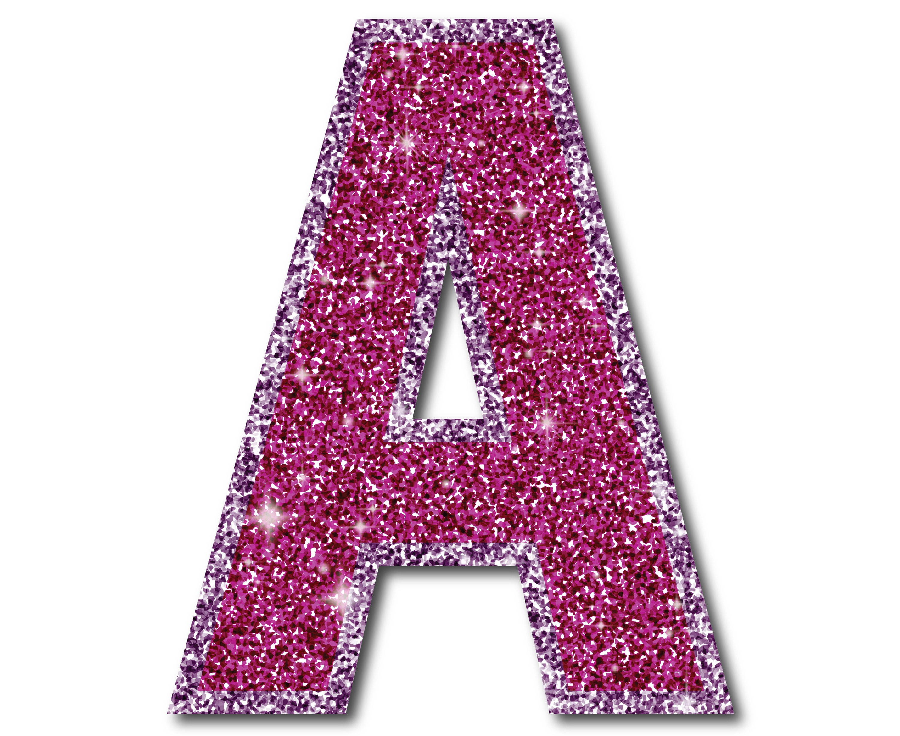Pink and Purple Glitter Clipart Letters PNG Digital Download Complete ...