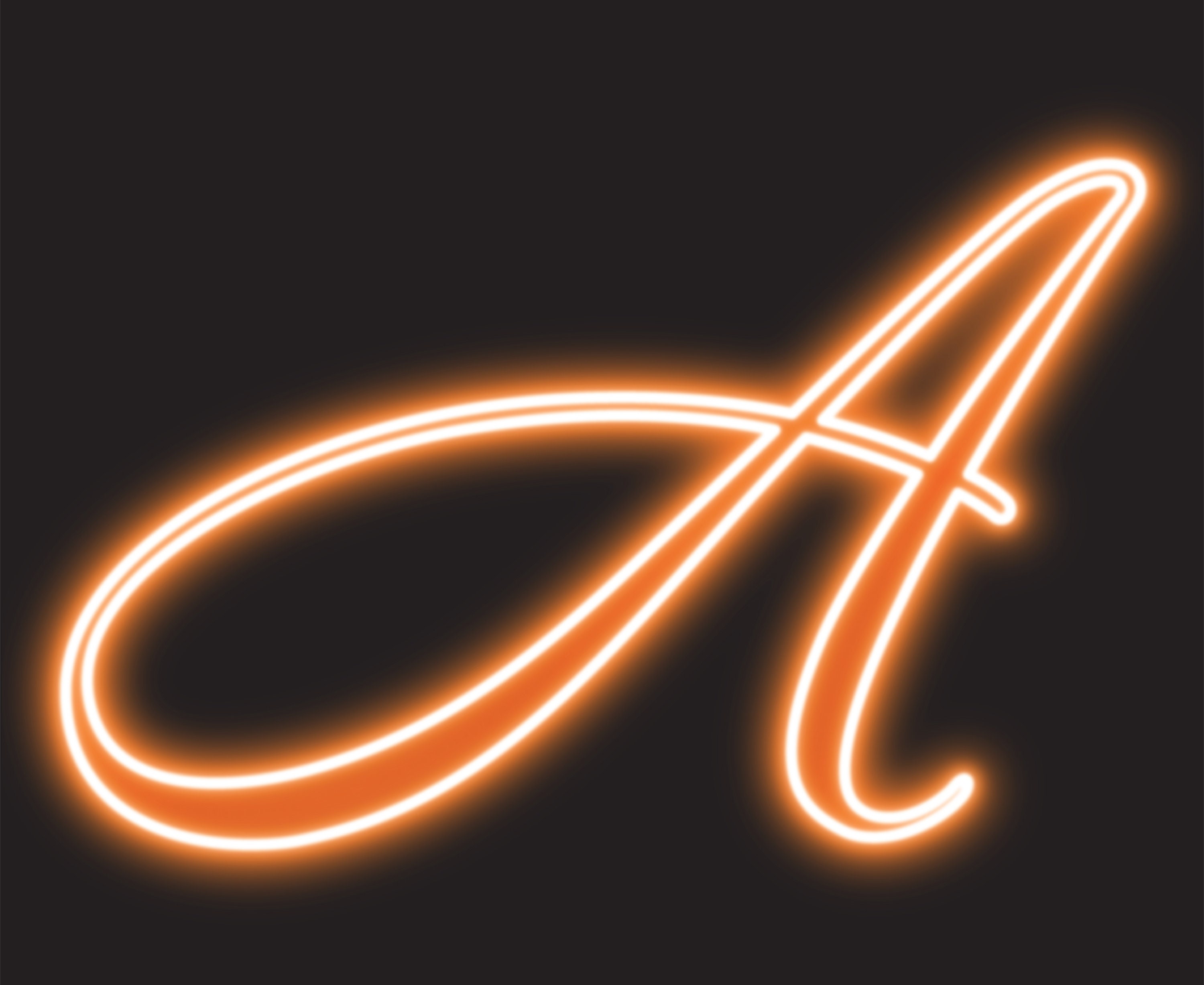 Orange Glowing Neon Sign Clipart Letters PNG Digital Download Complete ...