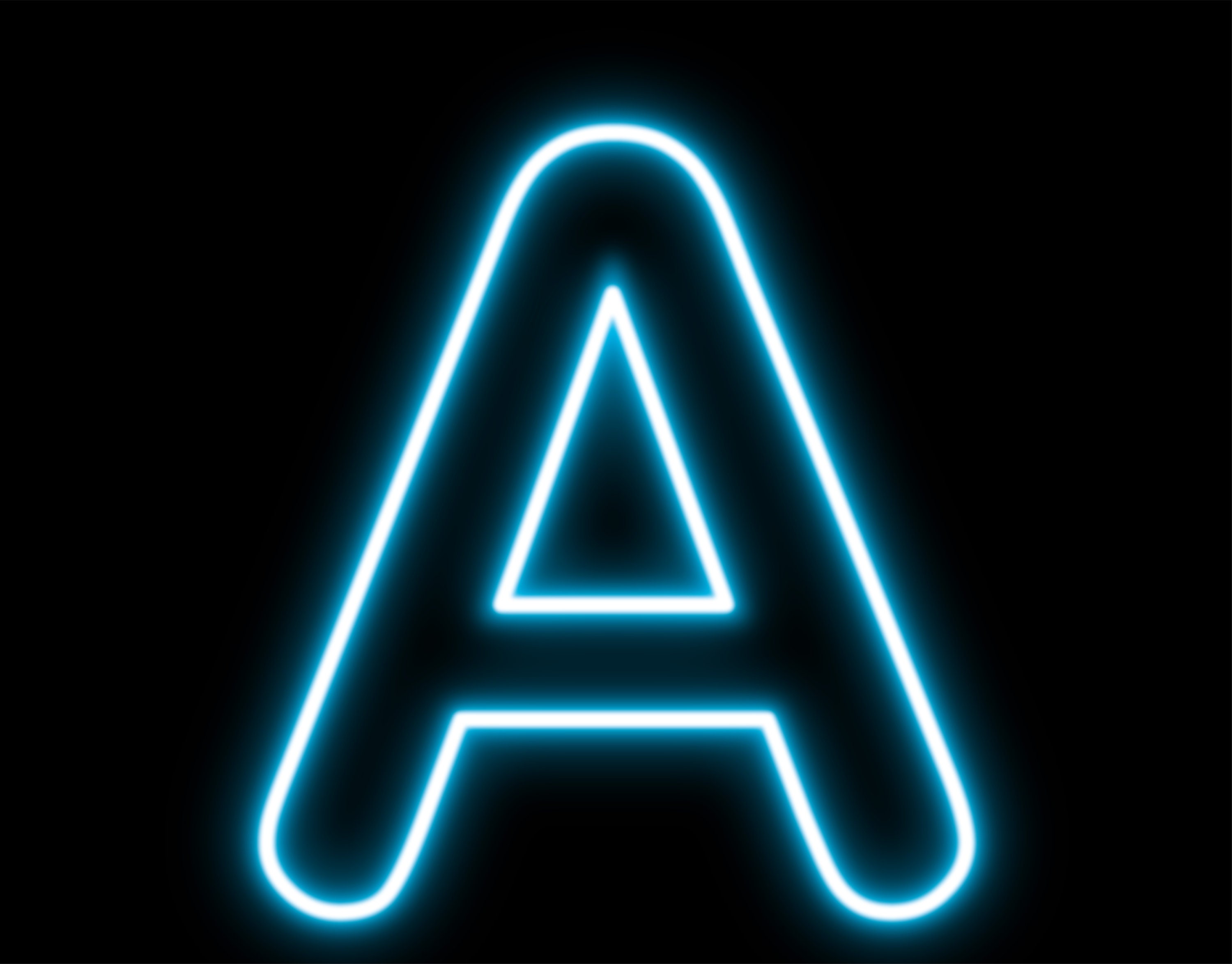 Glowing Blue Neon Sign Clipart Letters PNG Digital Download Complete ...