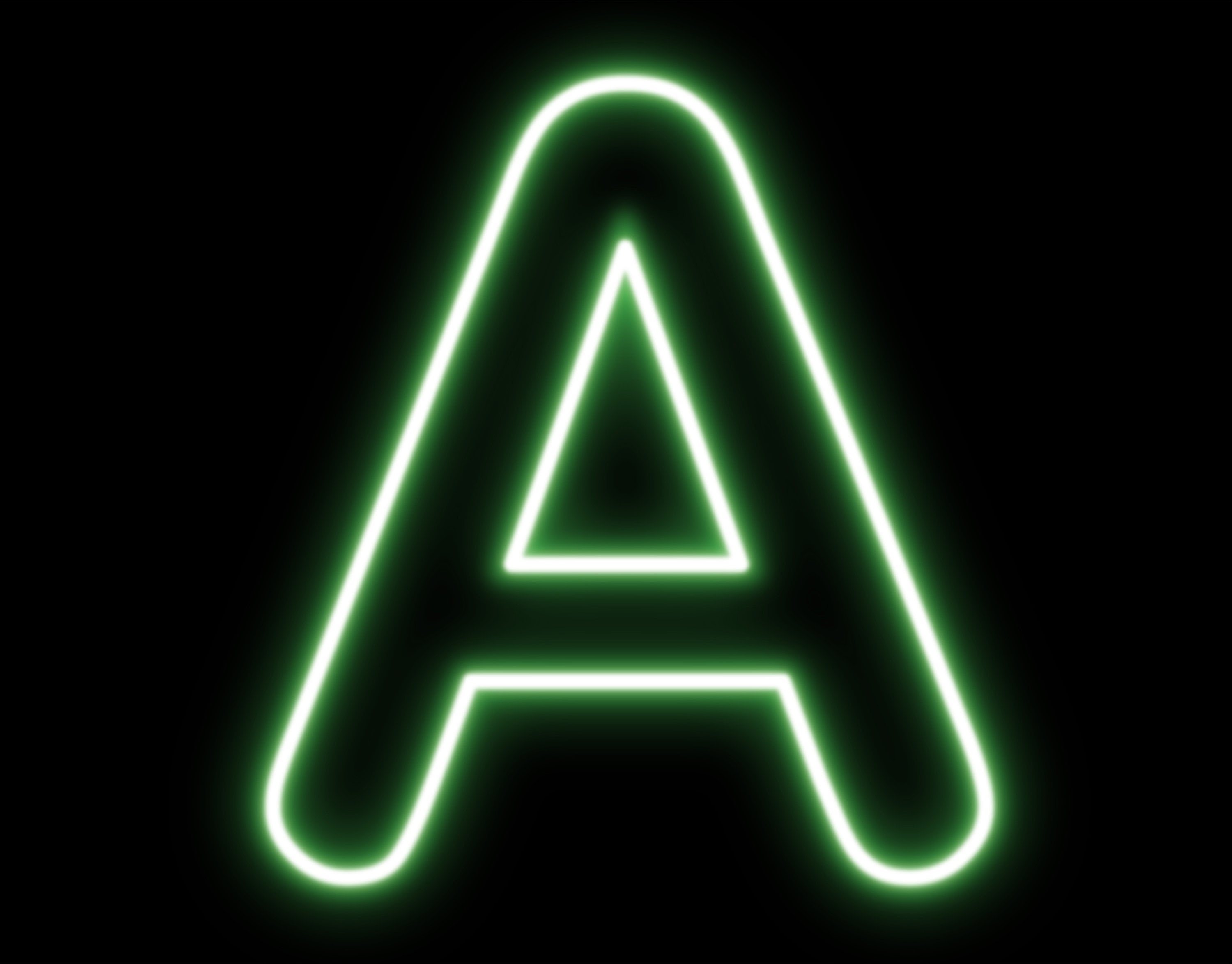 Glowing Green Neon Sign Clipart Letters PNG Digital Download Complete ...