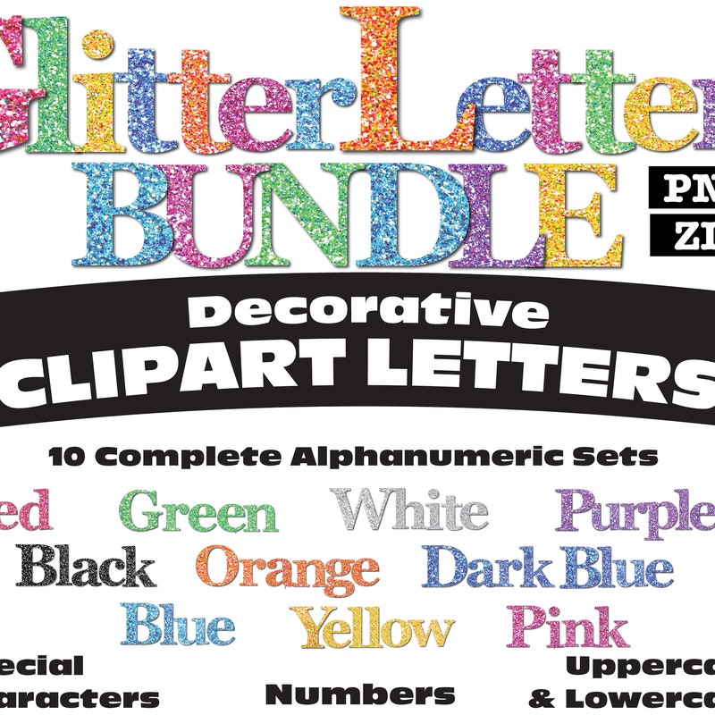 Glitter Letters - Etsy