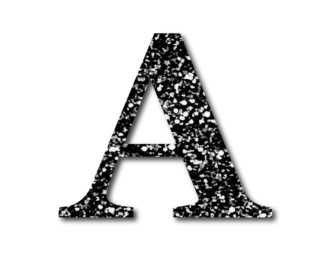 Black Glitter Clipart Letters PNG Digital Download Complete ...