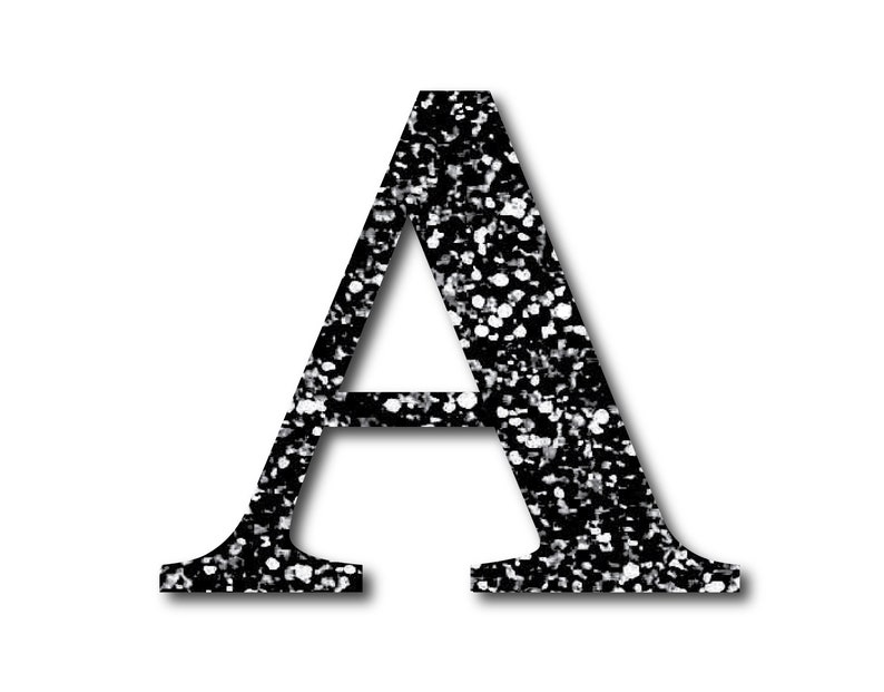 Black Glitter Clipart Letters PNG Digital Download Complete ...