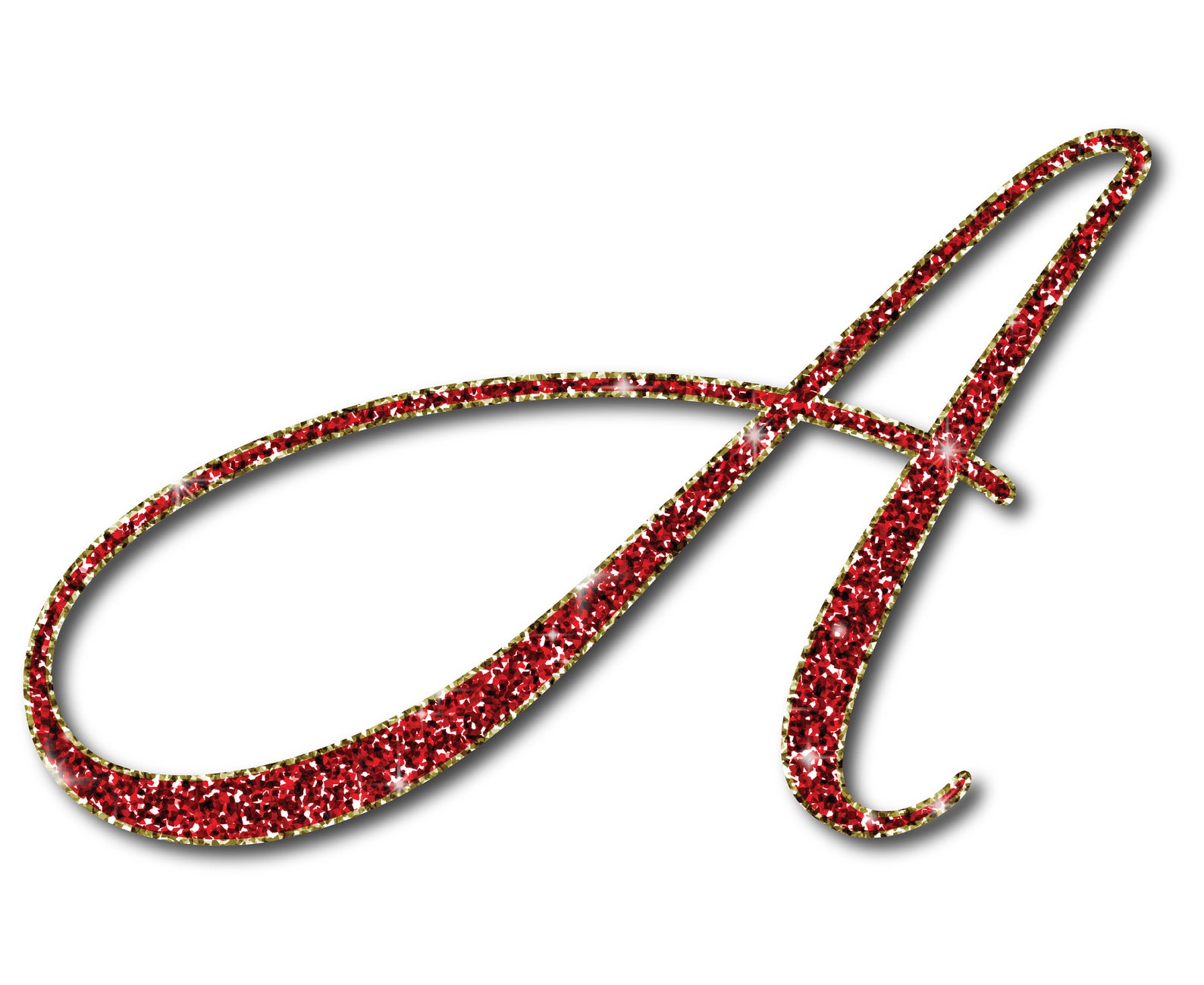 Red and Gold Glitter Clipart Letters PNG Digital Download Complete ...