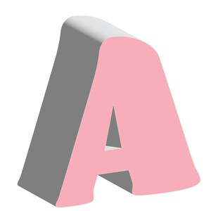 Pale Pink 3D Block Clipart Block Letters PNG Digital Download Complete ...