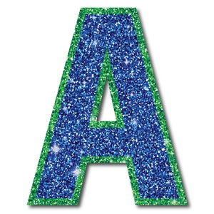 Blue and Green Glitter Clipart Letters PNG Digital Download Complete ...