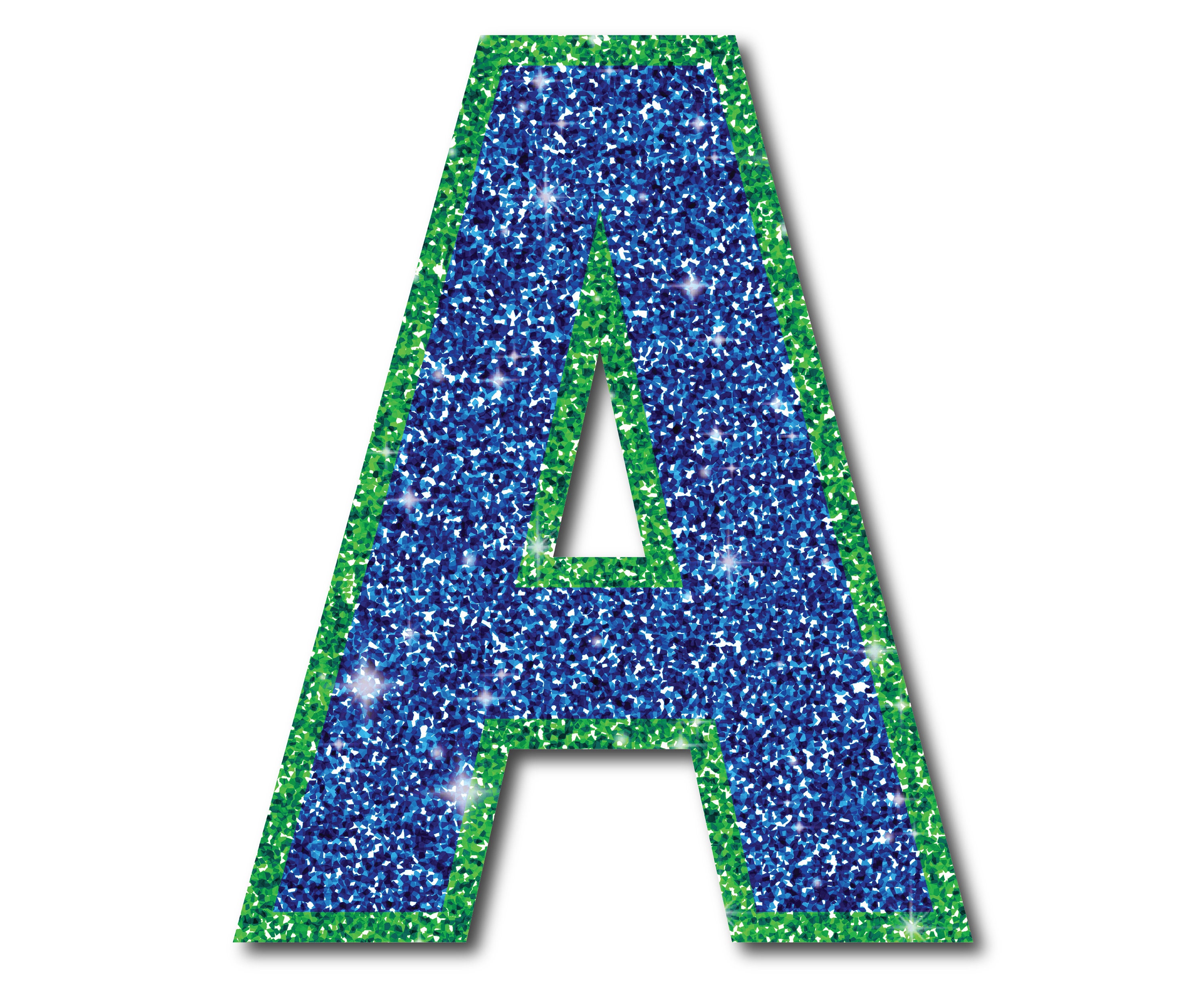 Blue and Green Glitter Clipart Letters PNG Digital Download Complete ...