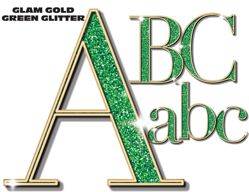 Glam Gold Glitter Clipart Letters PNG Digital Download Serif Font 10 ...