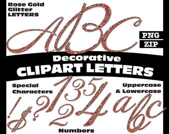 Silver and Gold Glitter Clipart Letters PNG Digital Download Complete ...