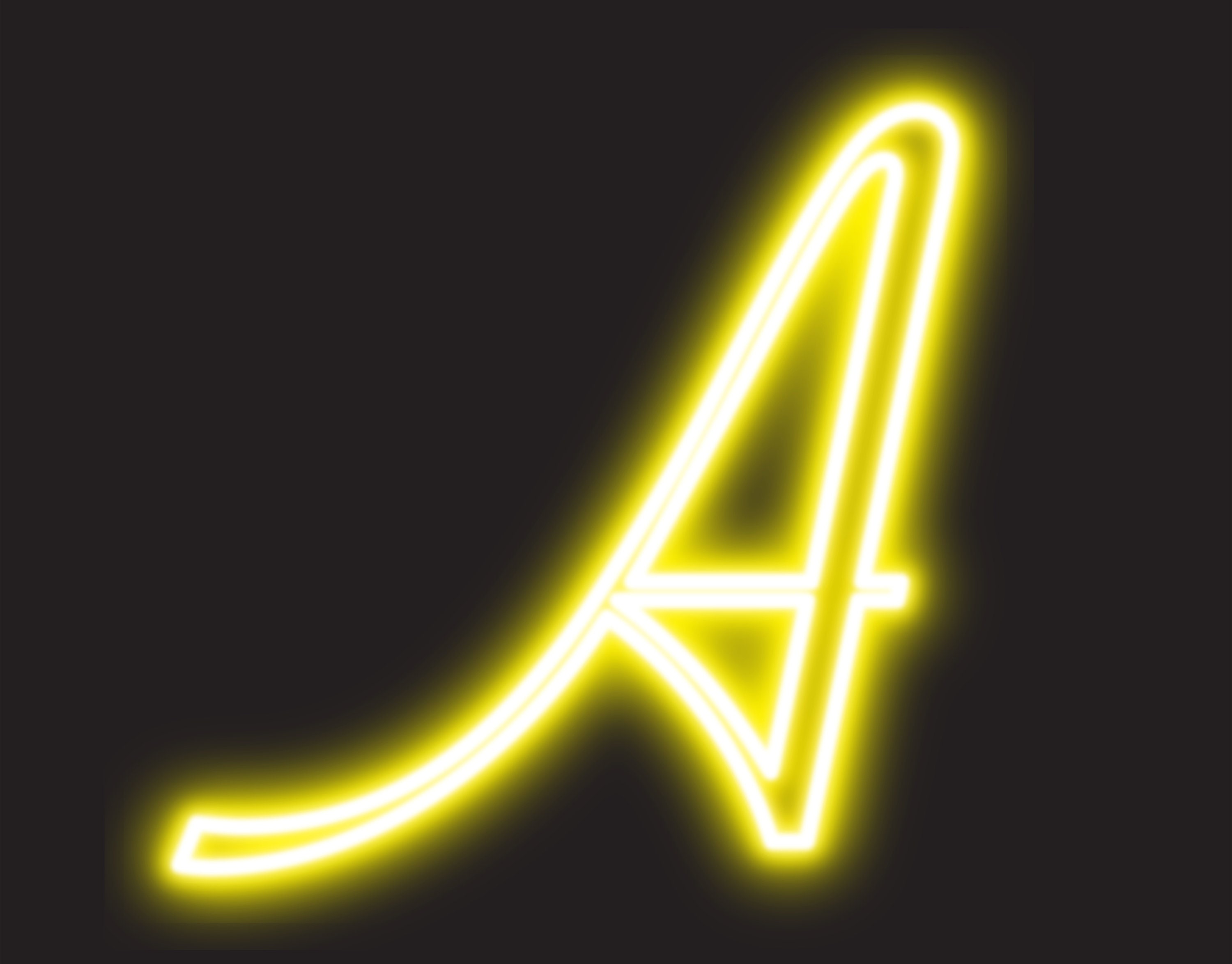 Glowing Yellow Neon Sign Clipart Letters PNG Digital Download Complete ...