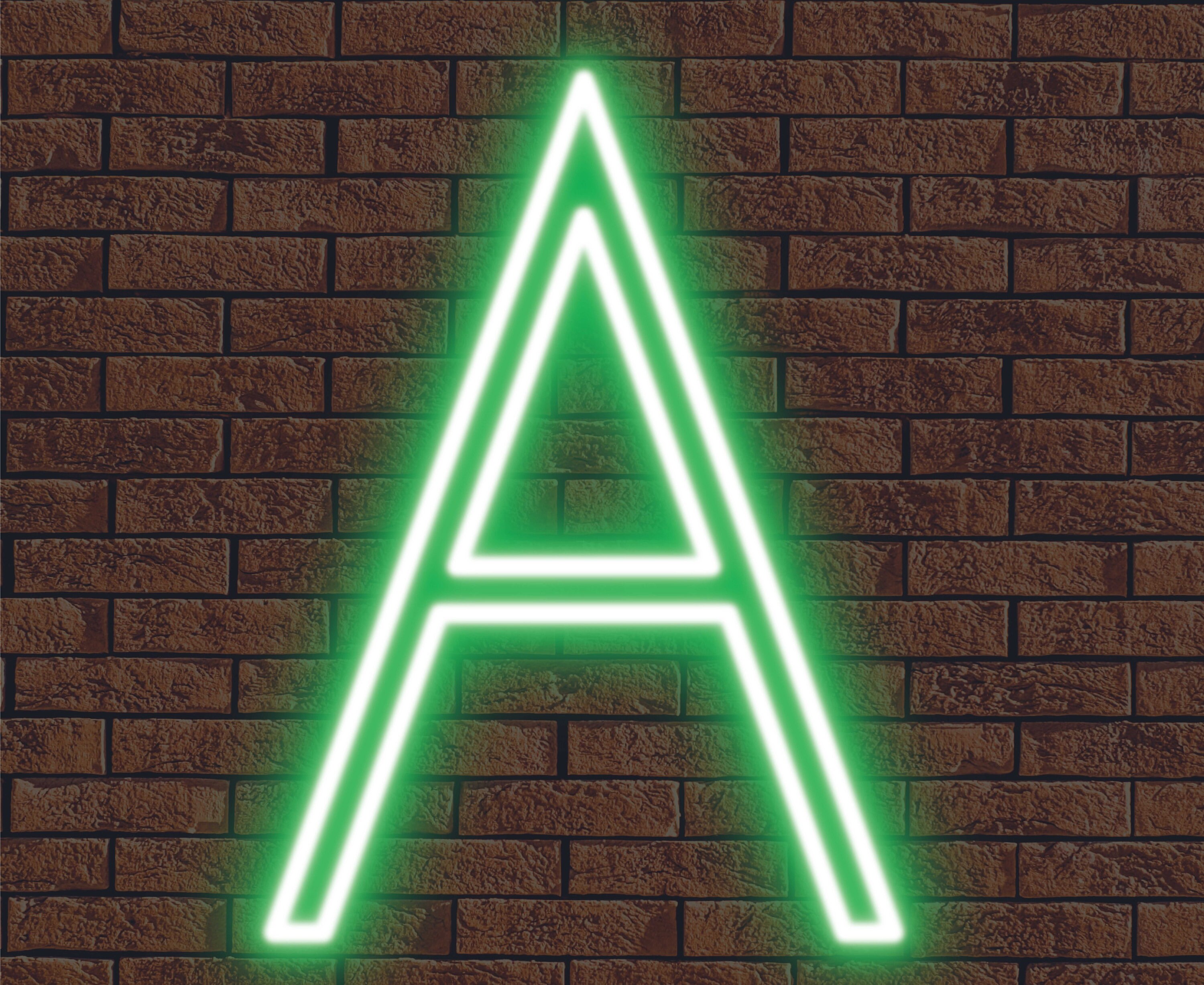 Glowing Green Posh Neon Sign Clipart Letters PNG Digital Download ...