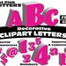 Pink 3D Clipart Letters PNG Digital Download Complete Alphanumeric Set ...