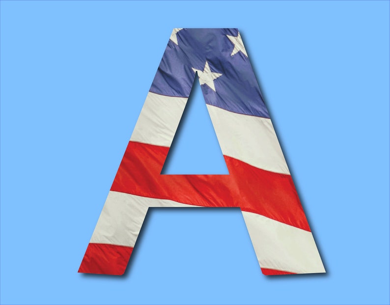 American Flag Clipart Letters PNG Digital Download Complete ...