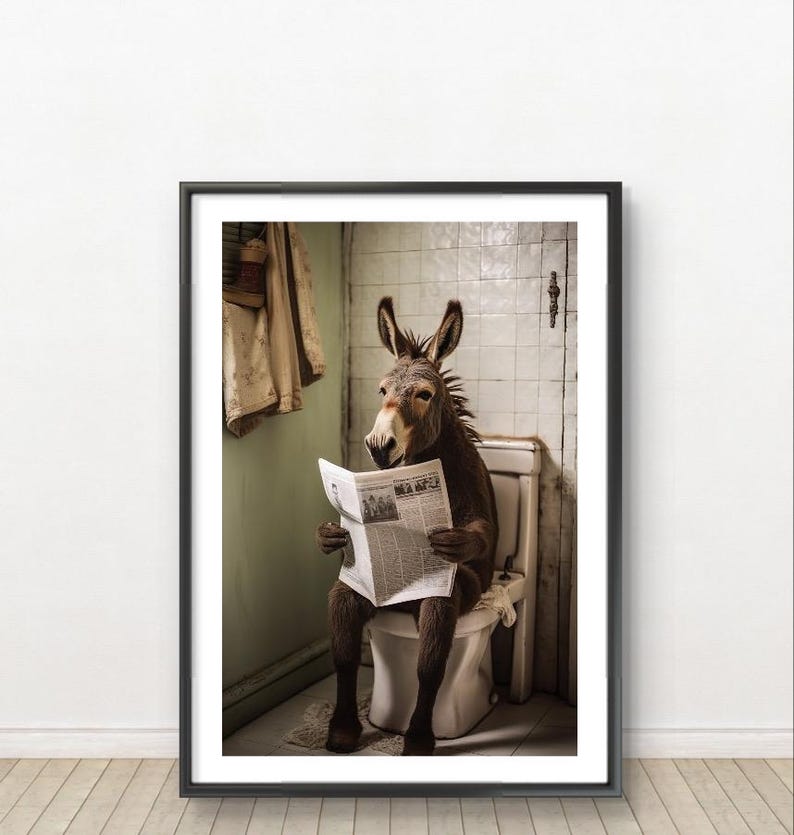 15 Funny Bathroom Animal Prints | Toilet Humor Wall Art Bundle ...
