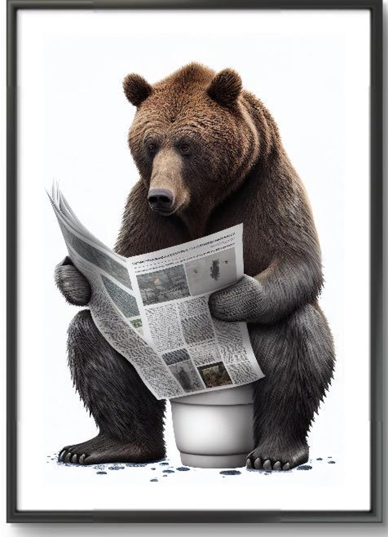 15 Funny Bathroom Animal Prints | Toilet Humor Wall Art Bundle ...