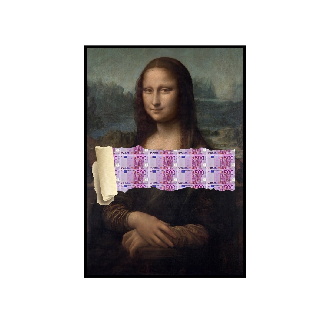 Mona Lisa Money Peel Wall Art Bundle of Three, Office and Bedroom Wall ...