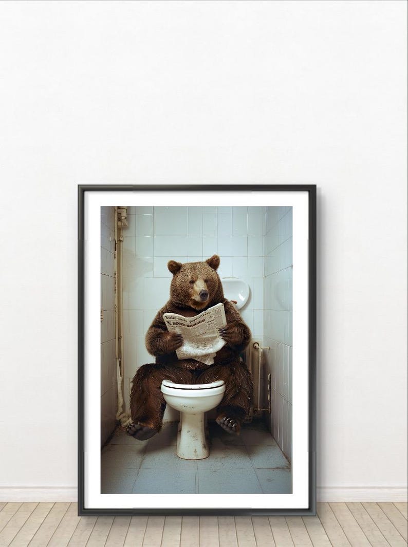 15 Funny Bathroom Animal Prints | Toilet Humor Wall Art Bundle ...