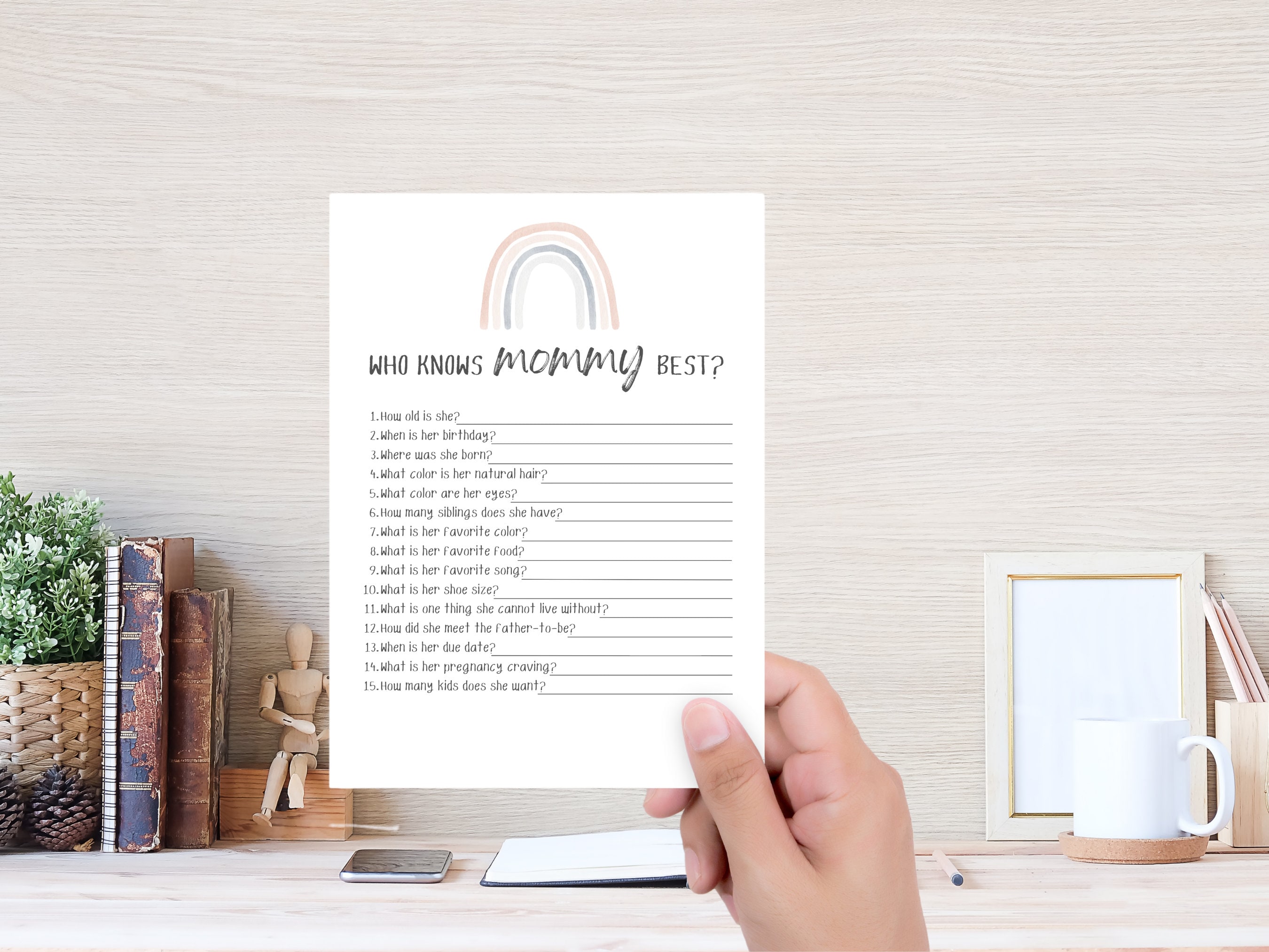 Who Knows Mommy Best Baby Shower Game, Baby Shower Game, How Well Do ...