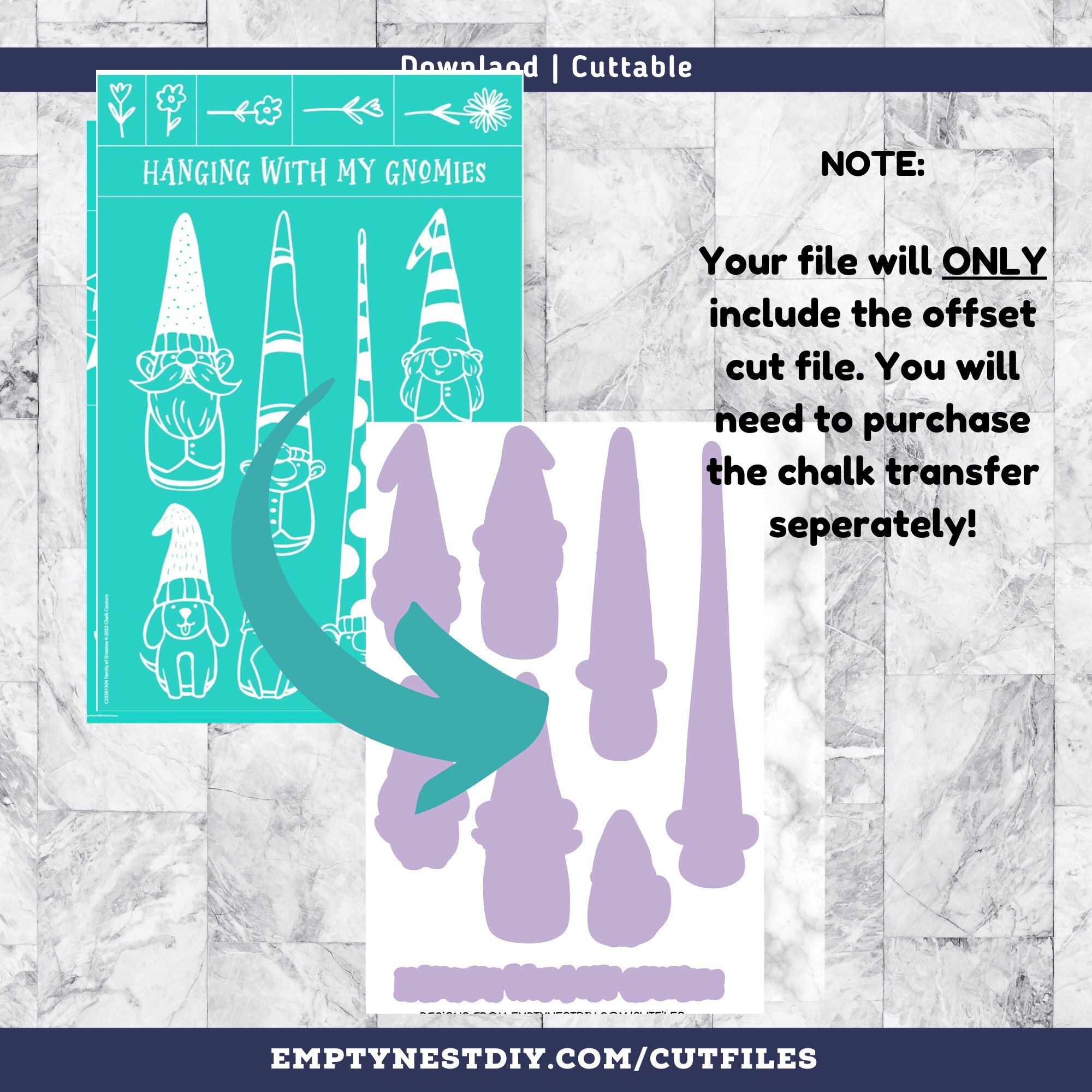 Family of Gnomes Chalk Transfer Offset Cut File, Download, SVG, PNG ...