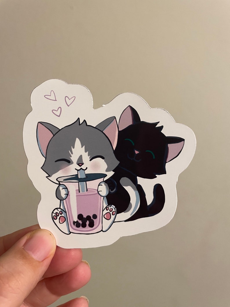 Kawaii Boba Cat Stickers - Etsy