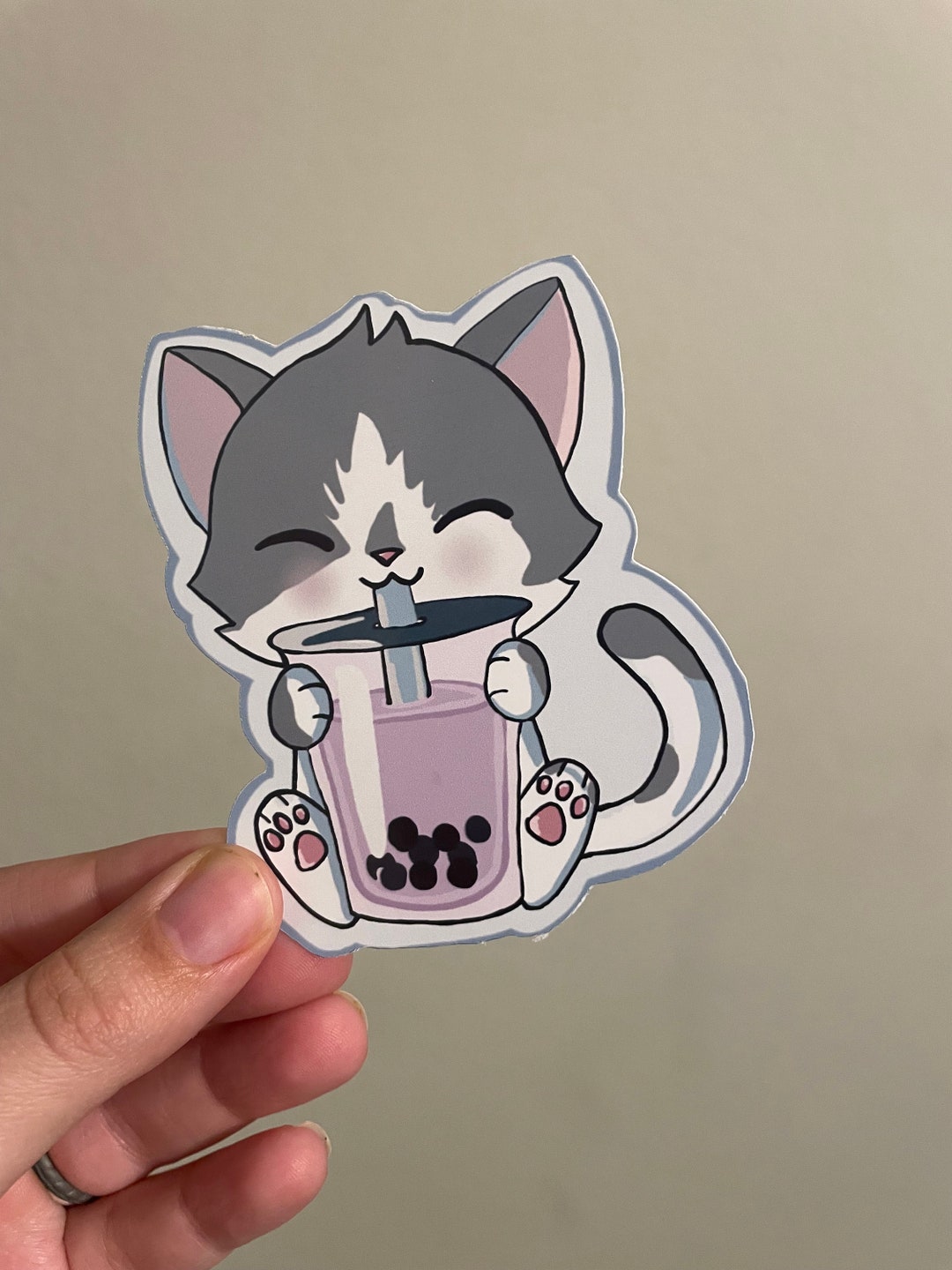 Kawaii Boba Cat Stickers - Etsy
