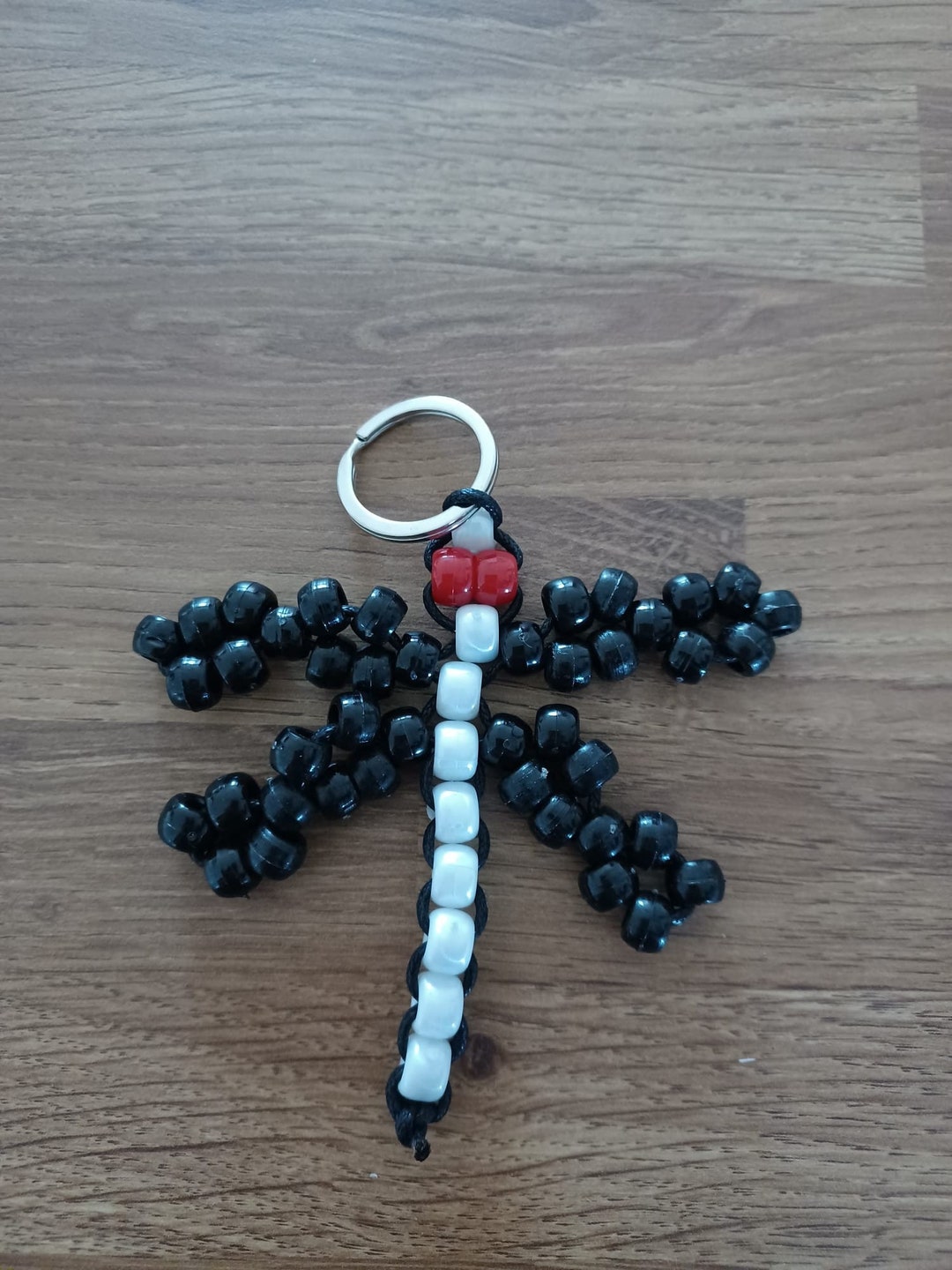 Wednesday Addams Inspired Black and White Dragonfly Keyring - Etsy
