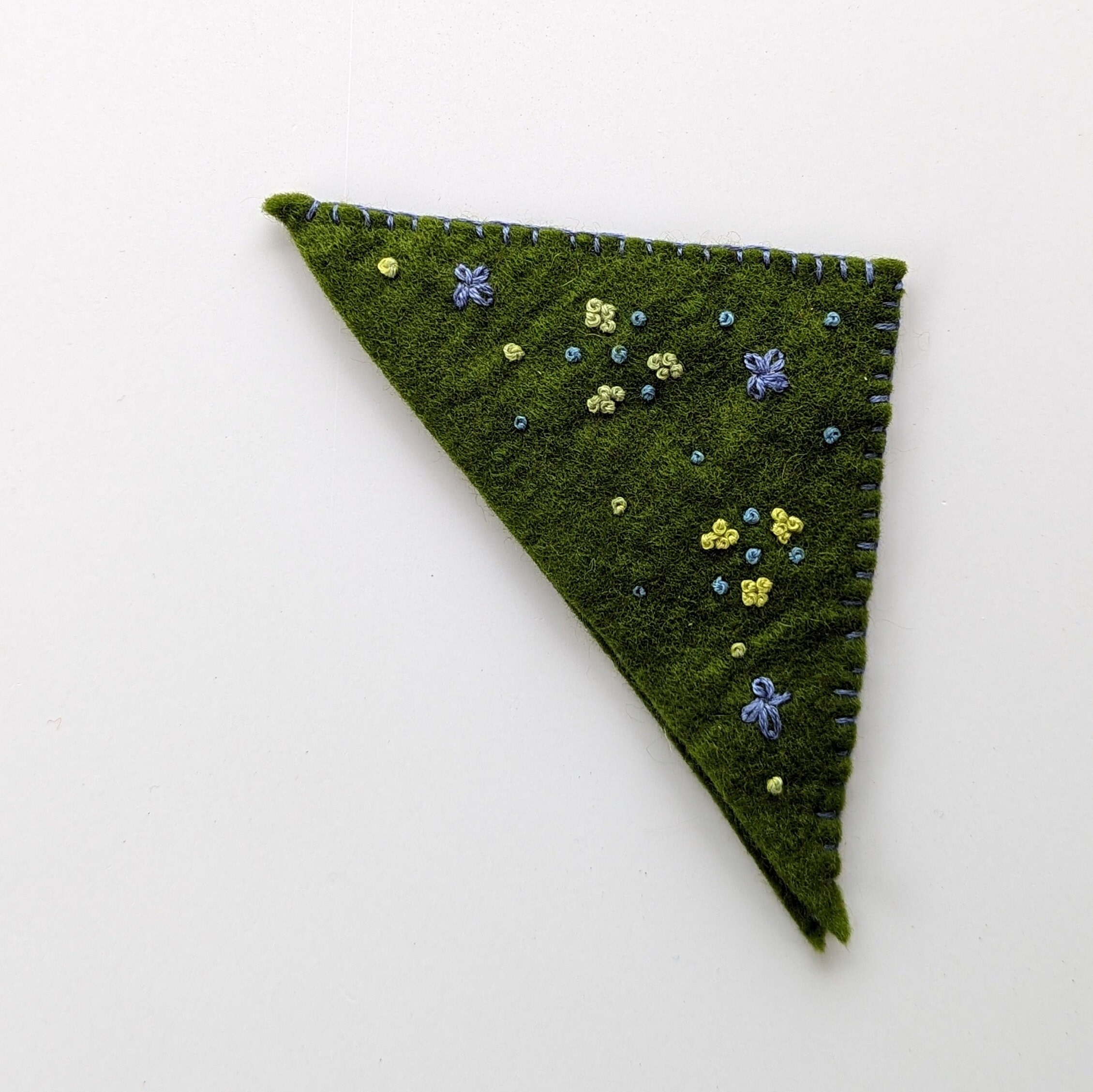 Green Fields Felt Corner Bookmark Hand Embroidered, Embroidered ...