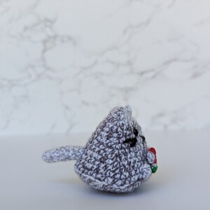 Crocheted Marbled Grey Cat With Watermelon, Crocheted Animal, Cute ...