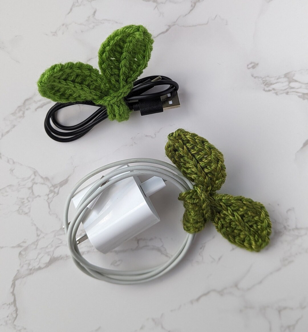 Crocheted Leaf Sprout: Cord Organizer, Bookmark, Hair Accessory - Etsy