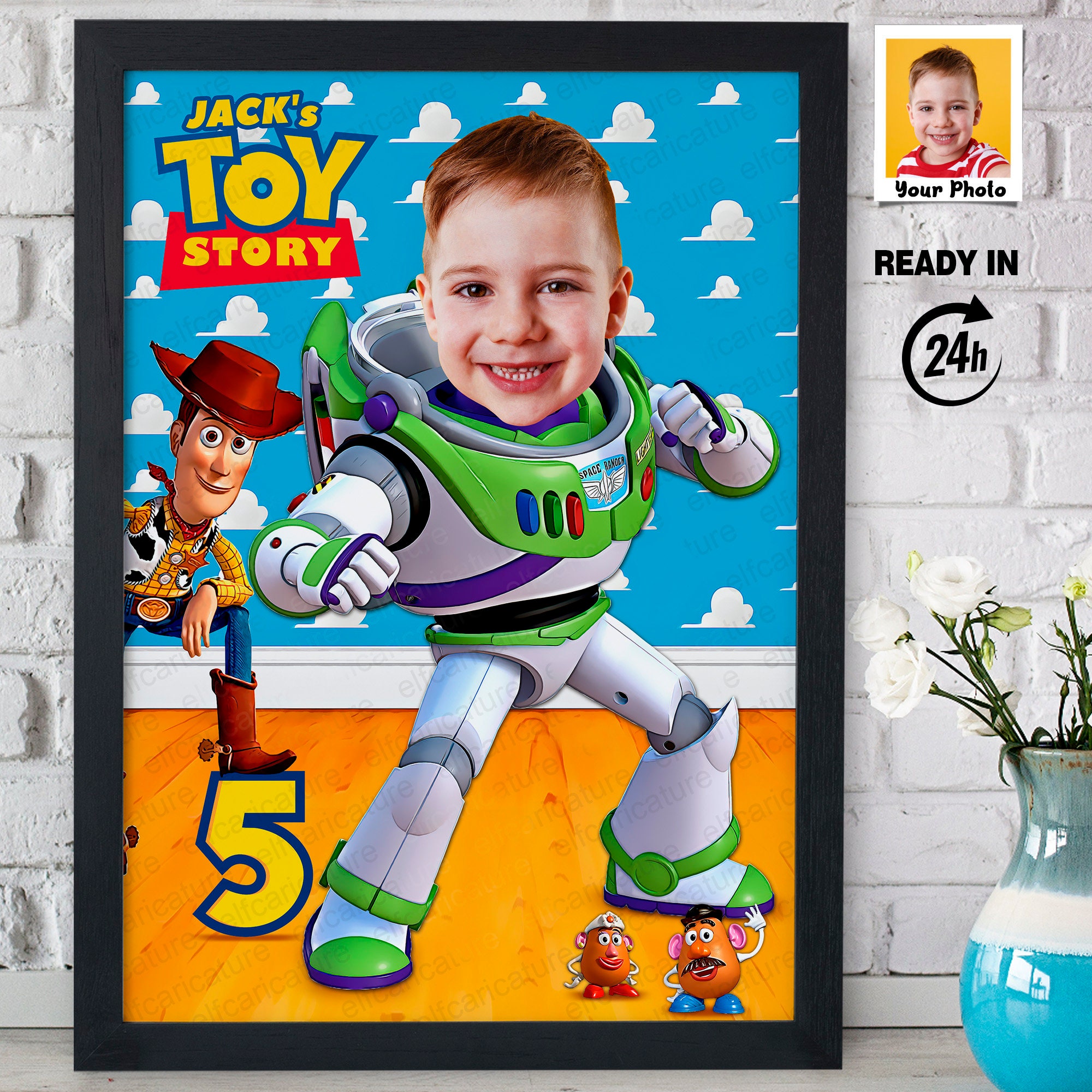 Custom Buzz Lightyear Portrait: Toy Story Superhero Caricature (digital ...