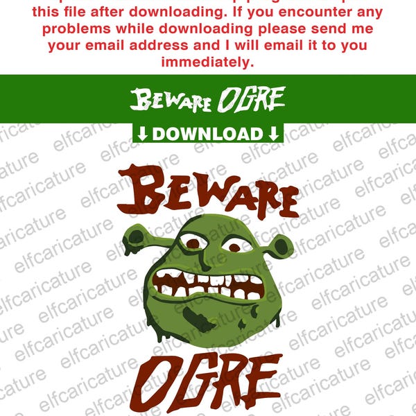 Beware Ogre Shrek Sign - Etsy
