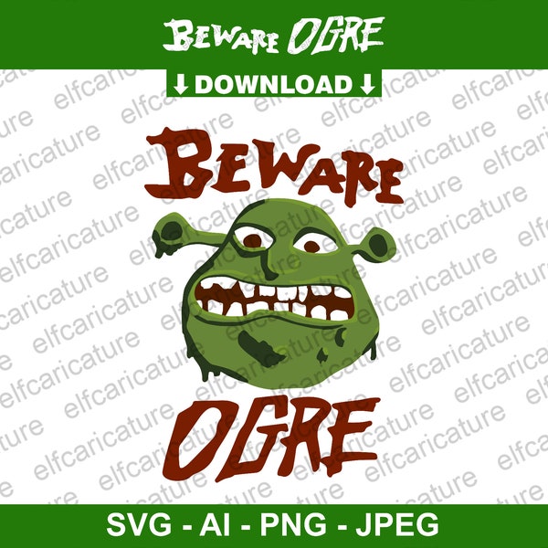 Beware of Ogre Png - Etsy