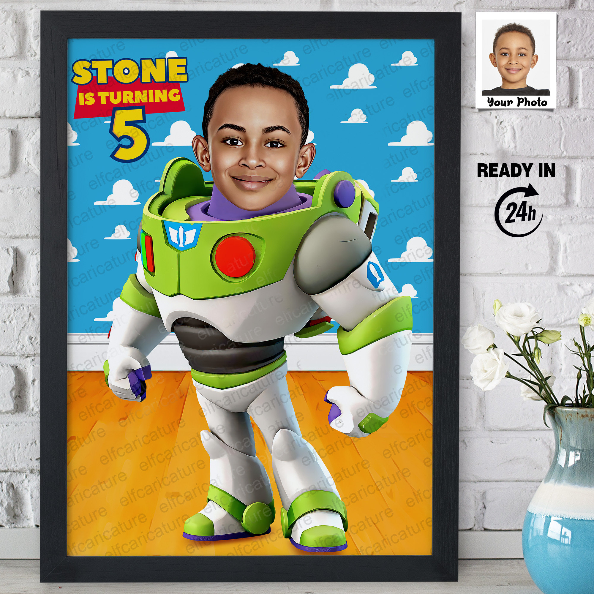 Custom Buzz Lightyear Portrait: Toy Story Superhero Caricature (digital ...