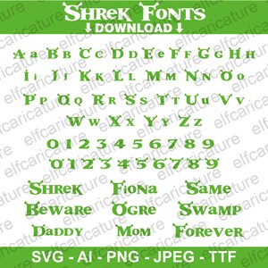 Green Ogre Font SVG Download Font (ai-svg-jpeg-png-alphabet Ttf ) - Etsy