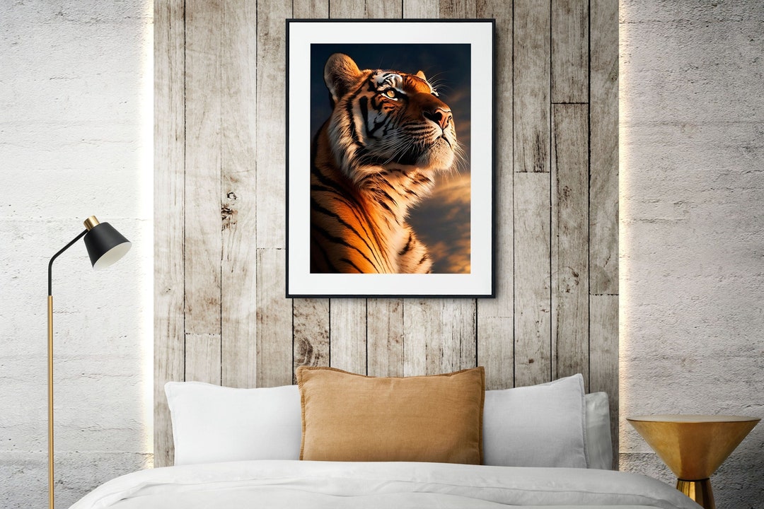 Bengal Tiger Wall Canvas - Animal Large Decoration Frame Picture Print ...